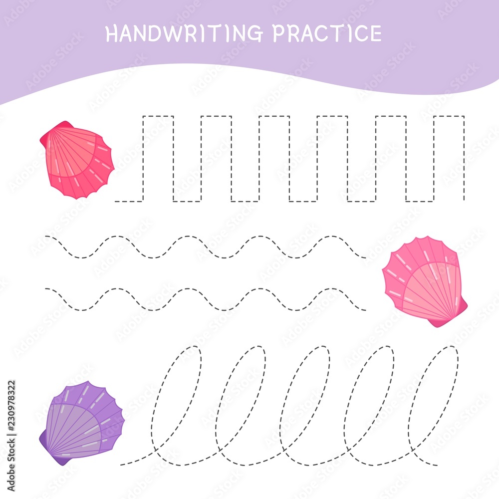 Handwriting practice sheet. Basic writing. Educational game for ...