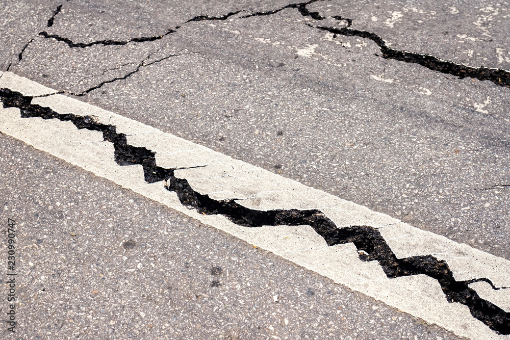 Earthquake Crack In Road