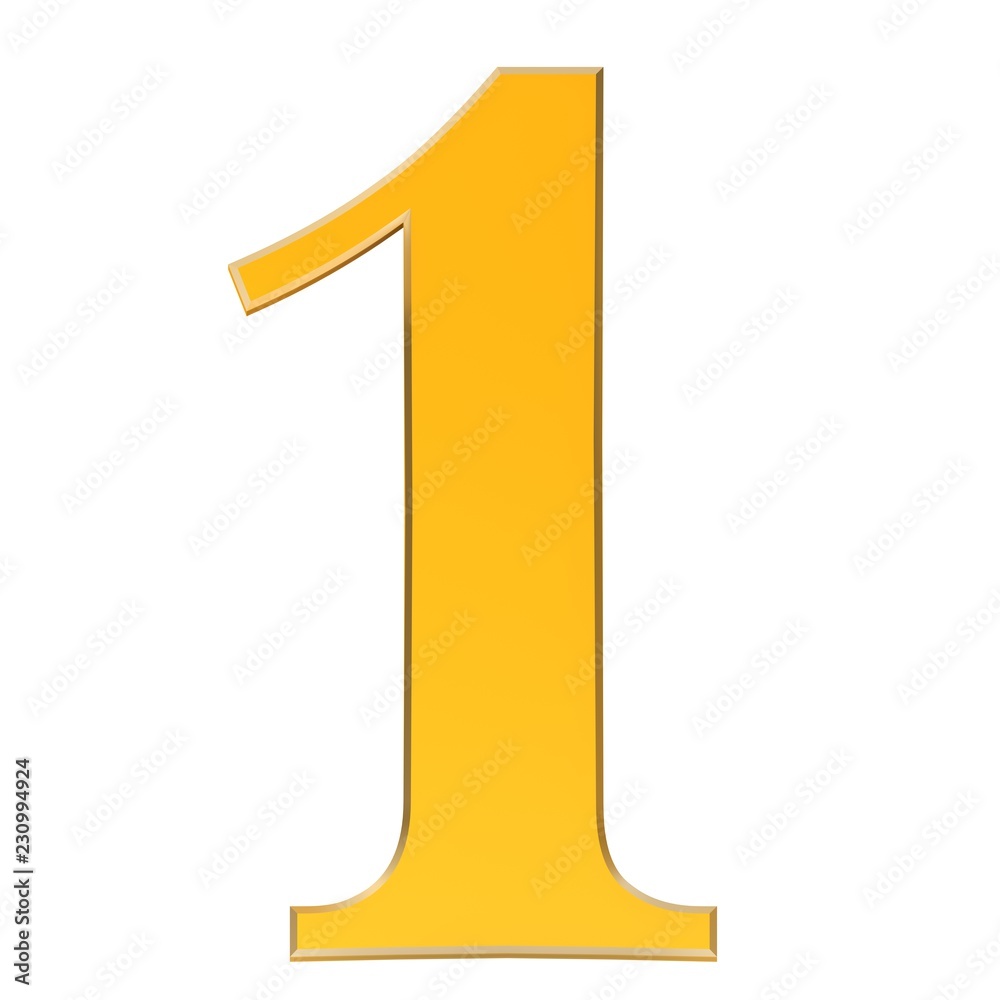 1 number sign one 3d gold Stock Illustration | Adobe Stock