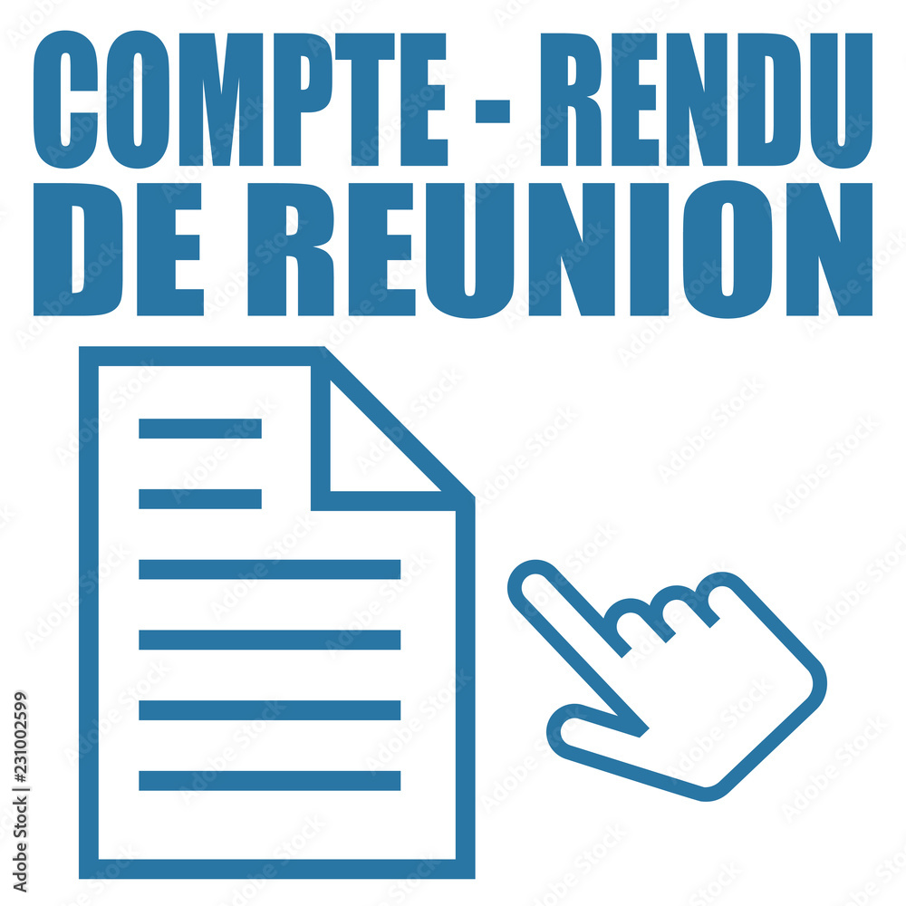 Logo compte-rendu de réunion. Stock-Vektorgrafik | Adobe Stock