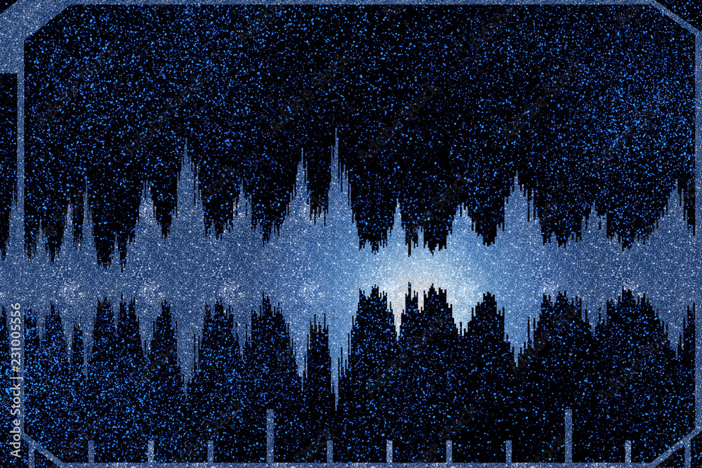 Sound audio waves signals. Voice and music waveforms. Retro technology ...