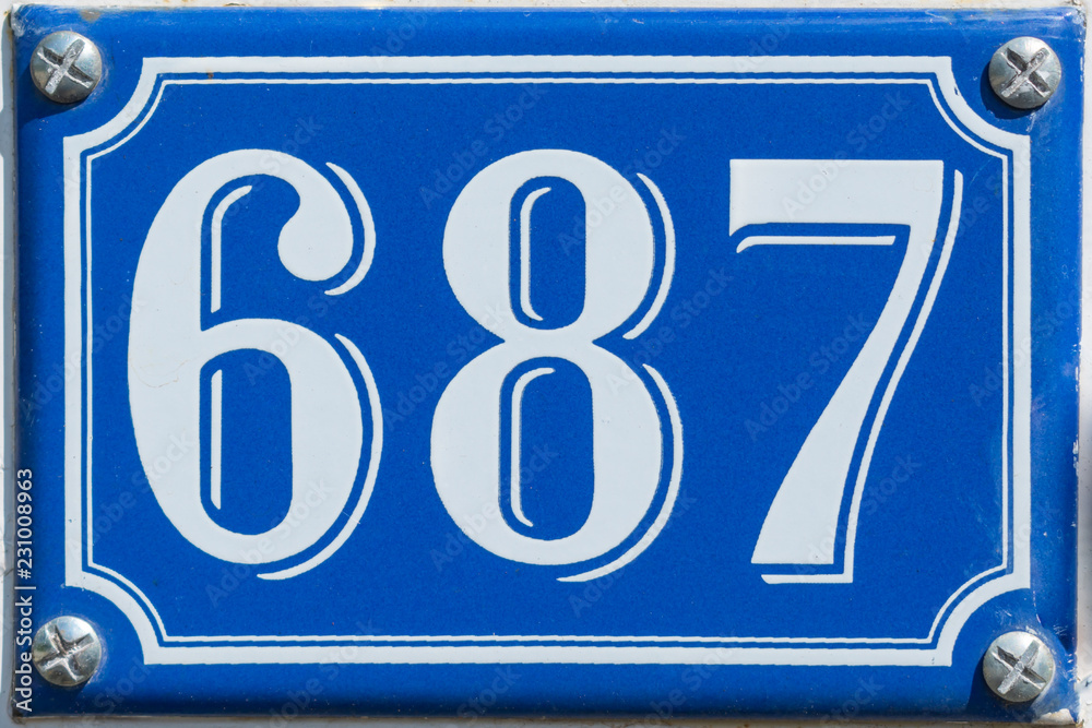 House Number Six Hundred Eighty Seven - 687 Stock Photo | Adobe Stock