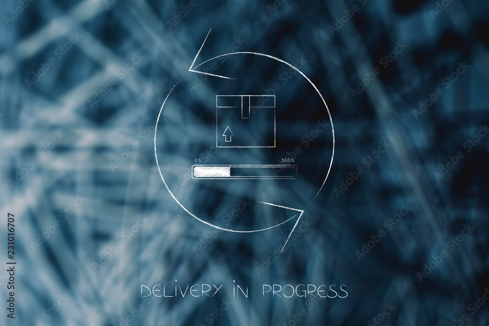 parcel with progress bar and refresh symbol Stock Illustration | Adobe ...