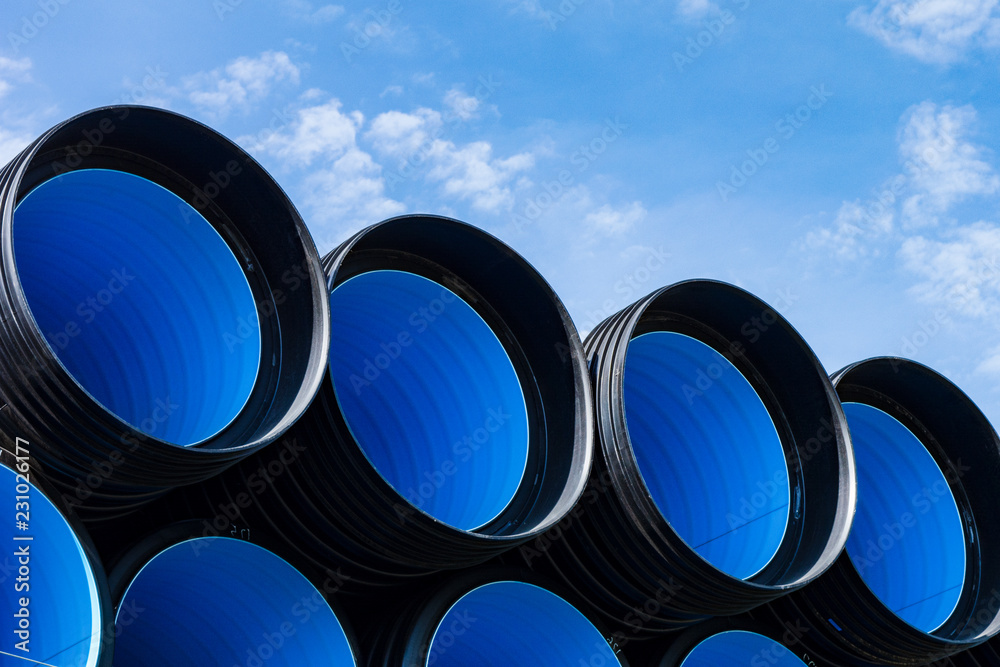 industrial large diameter pipes Stock Photo | Adobe Stock