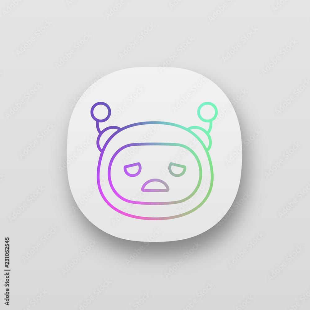 Sad robot emoji app icon Stock Vector | Adobe Stock