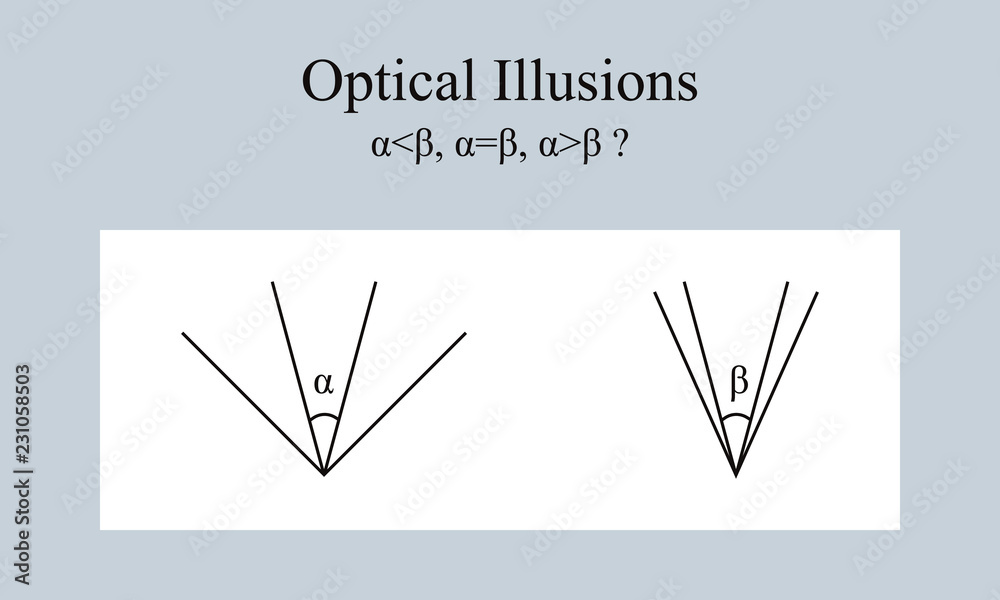 Optical illusion: two equal angles seem different to be included within ...