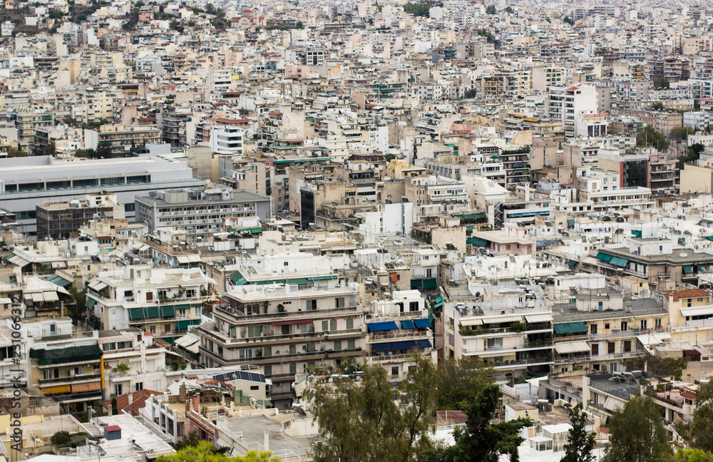 over crowded and human pollution concept of south big city apartment ...