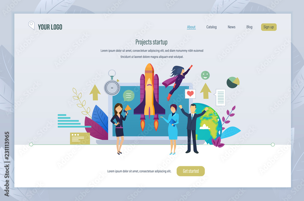 Projects start up. Innovative breakthrough to top, achievement of goals ...