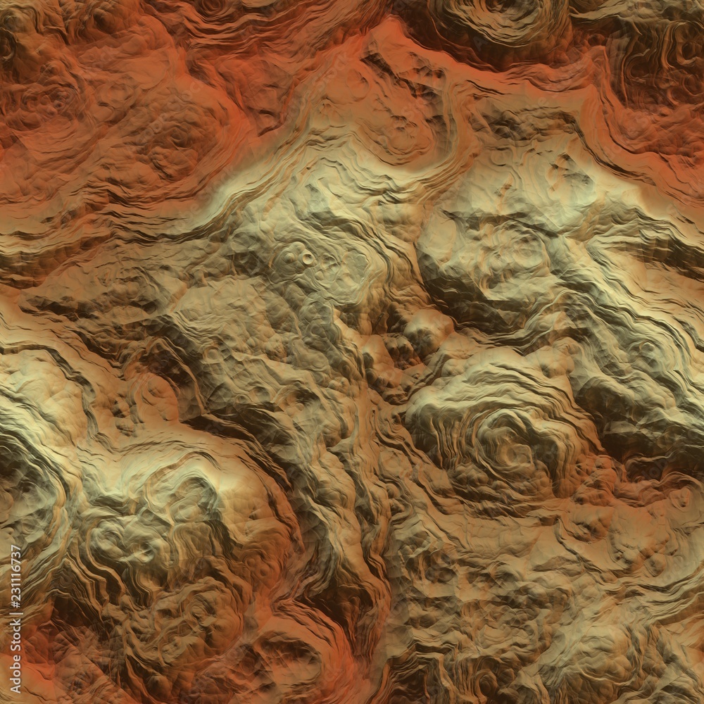 Fantasy planet terrain seamless texture or background illustration ...