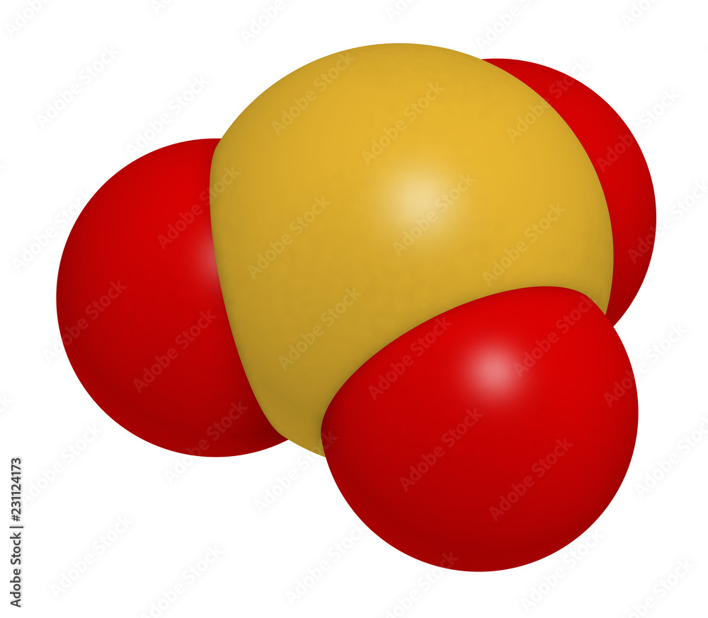 Sulfite anion, chemical structure. Sulfite salts are common food ...