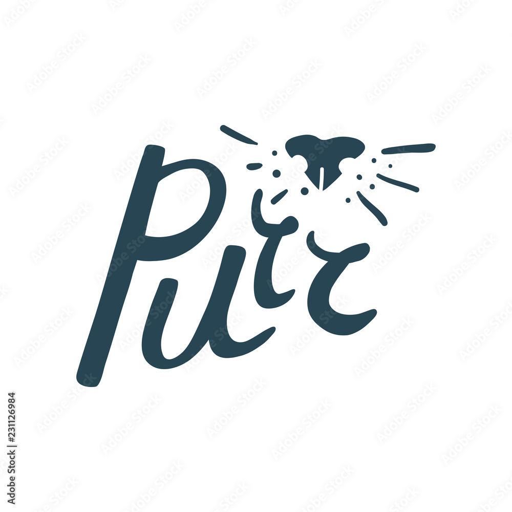 Purr logo clean isolated on white background Stock Vector | Adobe Stock