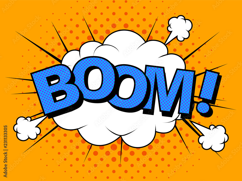 Comics Boom Comic Vector cartoon illustration explosions Stock Vector ...