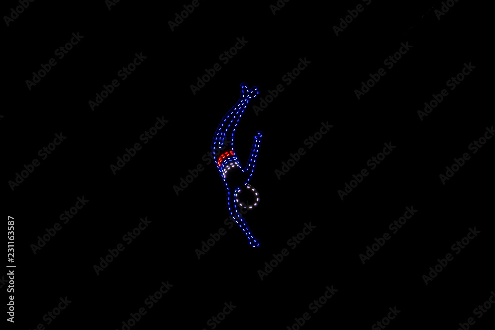 figure of a floating silhouette on a black background Stock Photo ...