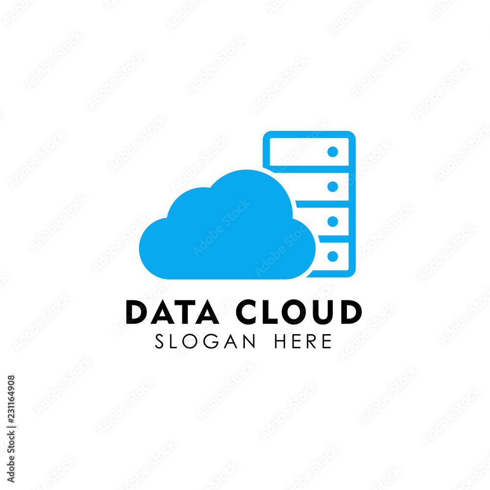 data cloud logo design template. server cloud logo design Stock Vector | Adobe Stock