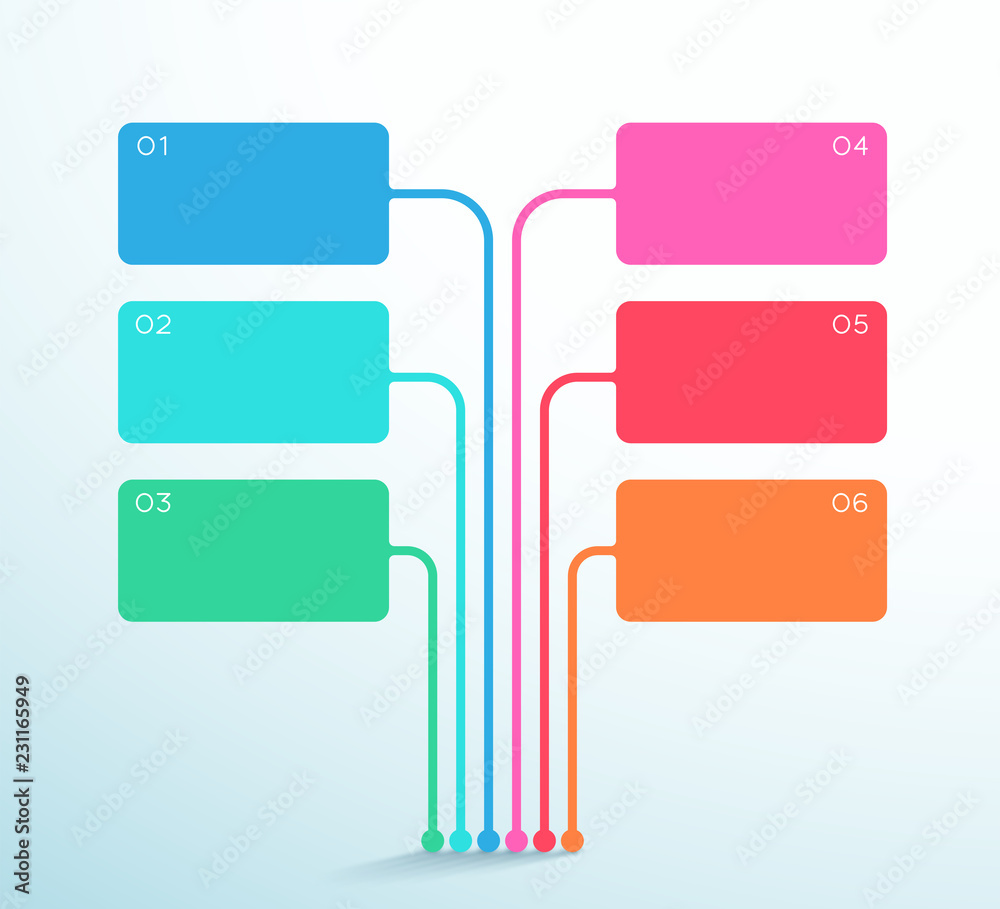 6 Point Vector Text Box Diagram 3d Infographic Template Stock Vector ...