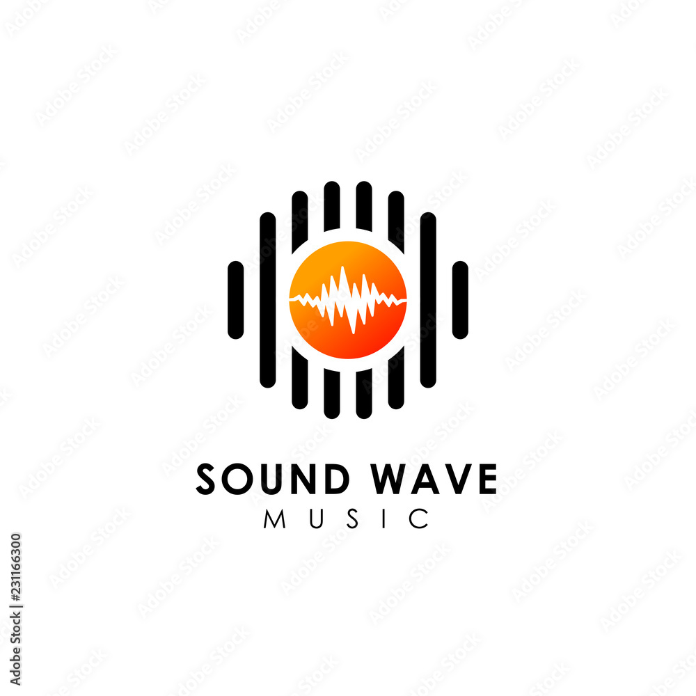 sound wave logo design template. music icon symbol design Stock Vector ...