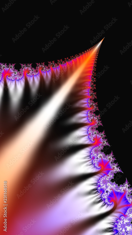 Abstract fractal tall background, fern stem, Mandelbrot set, computer ...