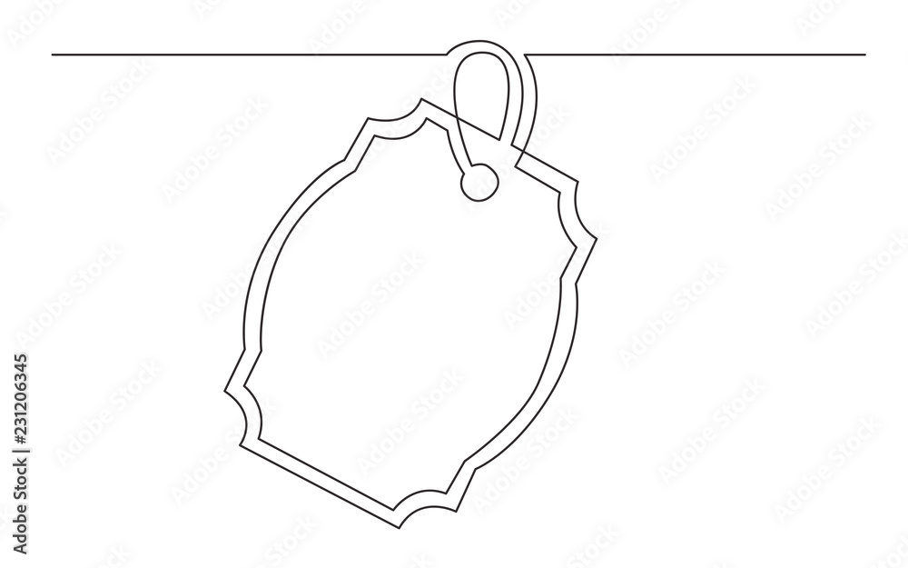 continuous line drawing of tag label design Stock Vector | Adobe Stock