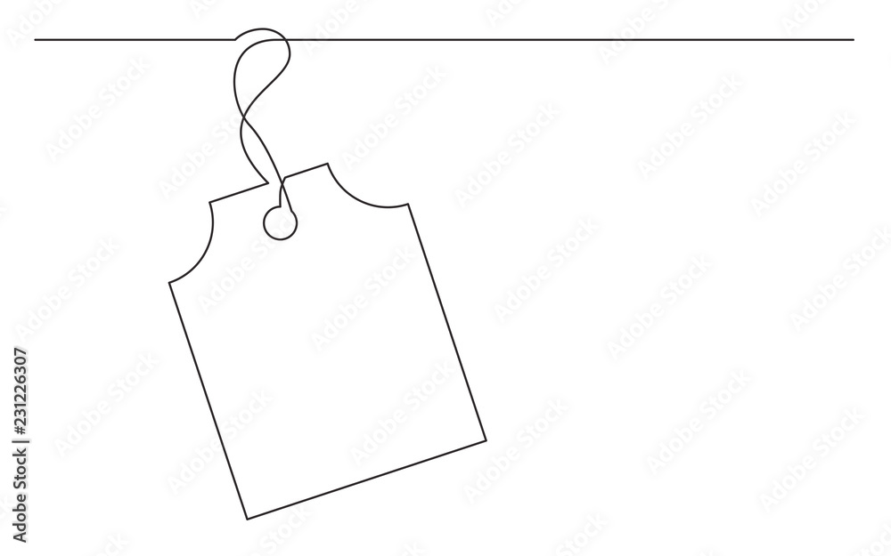continuous line drawing of tag label design Stock Vector | Adobe Stock
