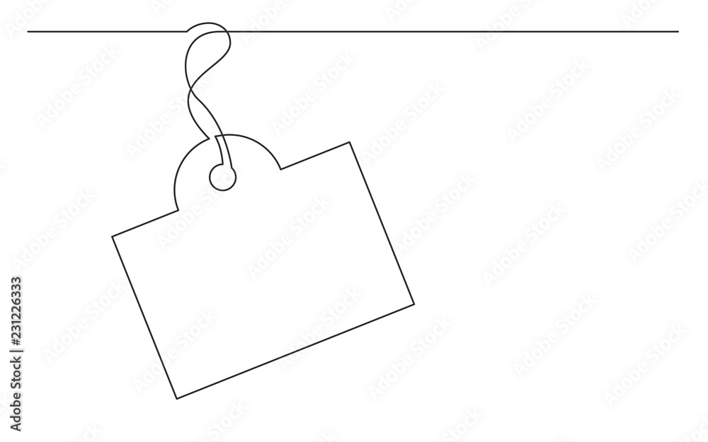 continuous line drawing of tag label design Stock Vector | Adobe Stock