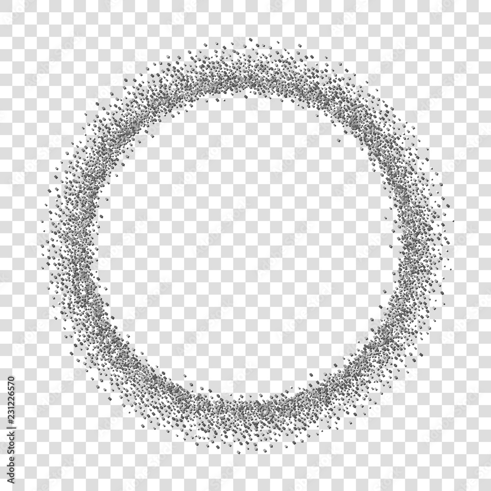 Silver circle isolated white transparent background. Round frame ...