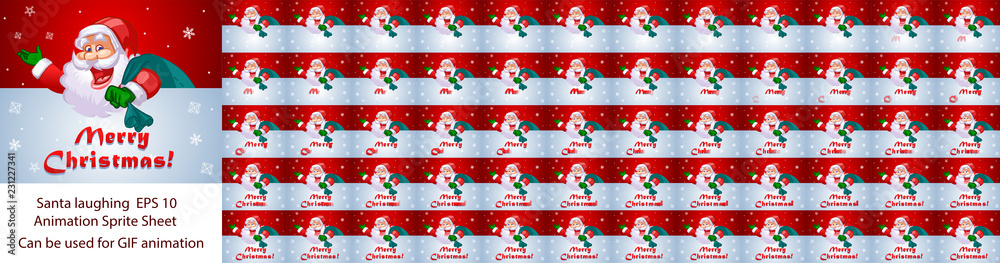 Christmas Santa Laughing and wishing animation sprite sheet, Can be ...