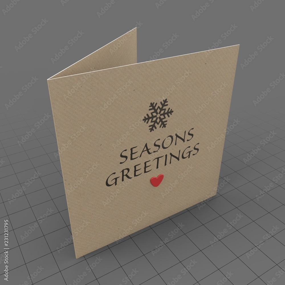 Open holiday greetings card Stock 3D asset | Adobe Stock