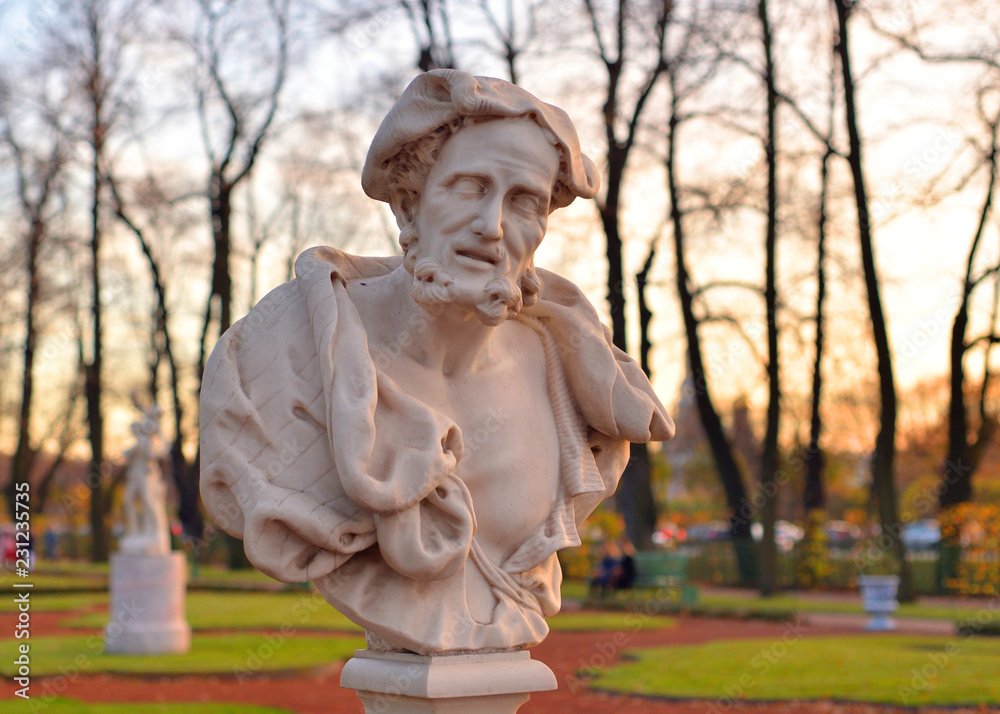 Aristotle ancient Greek philosopher in Summer Garden. Stock Photo ...