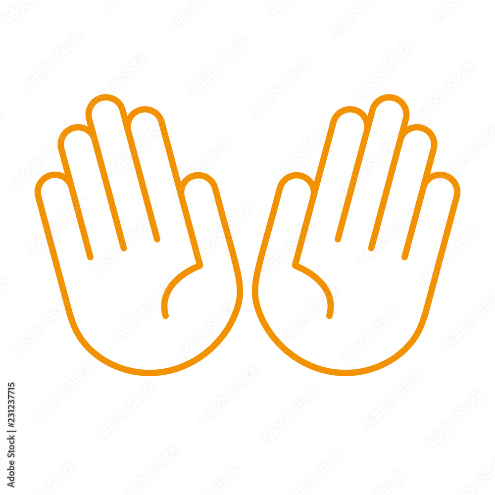 Hände offen, zehn Finger - Icon, Piktogramm, grafisches Element ...