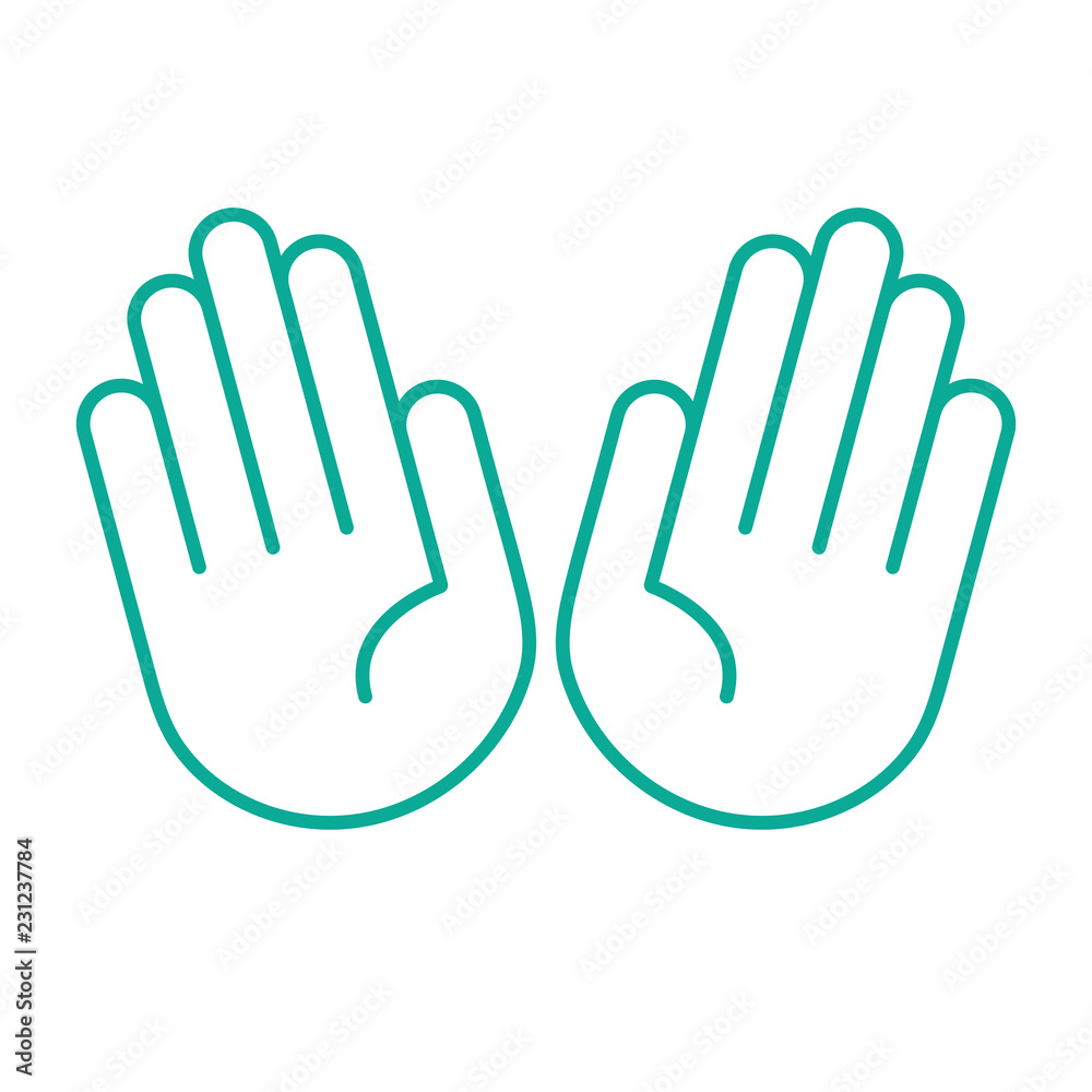 Hände offen, zehn Finger - Icon, Piktogramm, grafisches Element - mint ...
