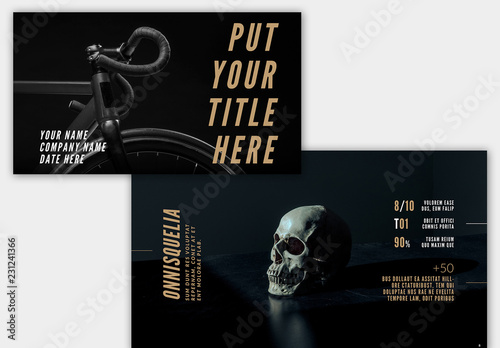 Dark Web Presentation Layout with Yellow Accents Stock Template | Adobe ...