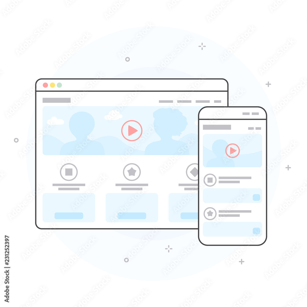 Concept of adaptive web design. Distinct layouts for multiple screen ...