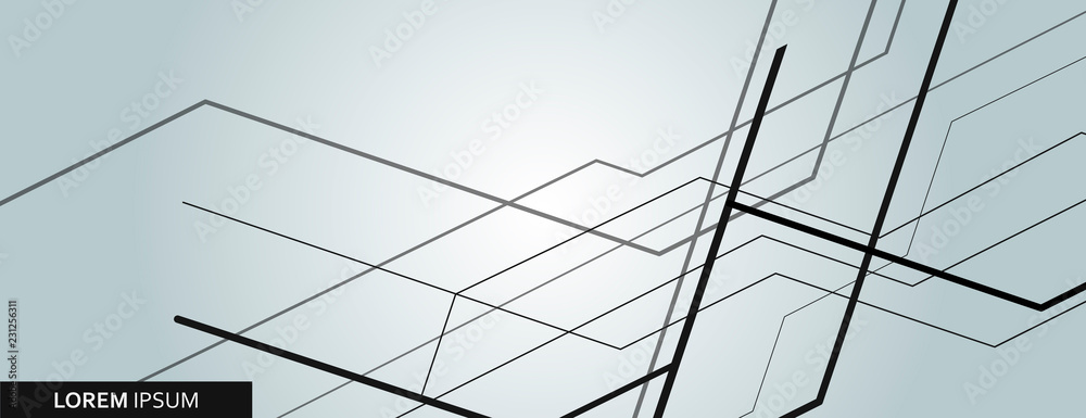Vector abstract background with black overlapping lines for graphic ...