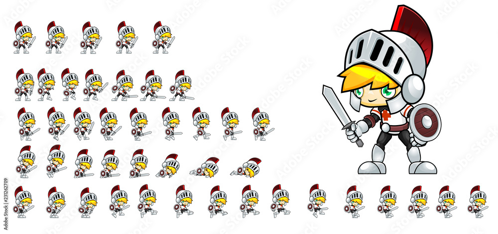 Knight Game Sprites Stock Vector | Adobe Stock