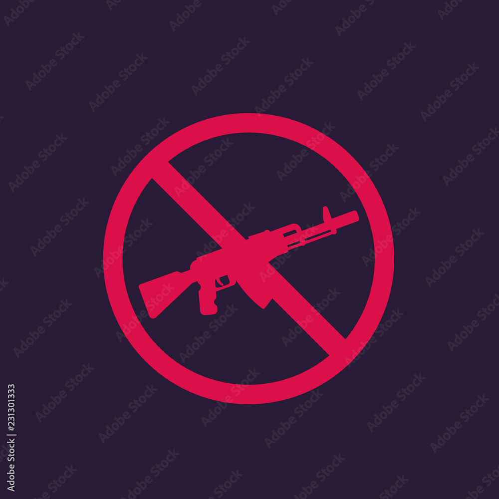 no guns sign with automatic rifle, vector for print and web Stock ...
