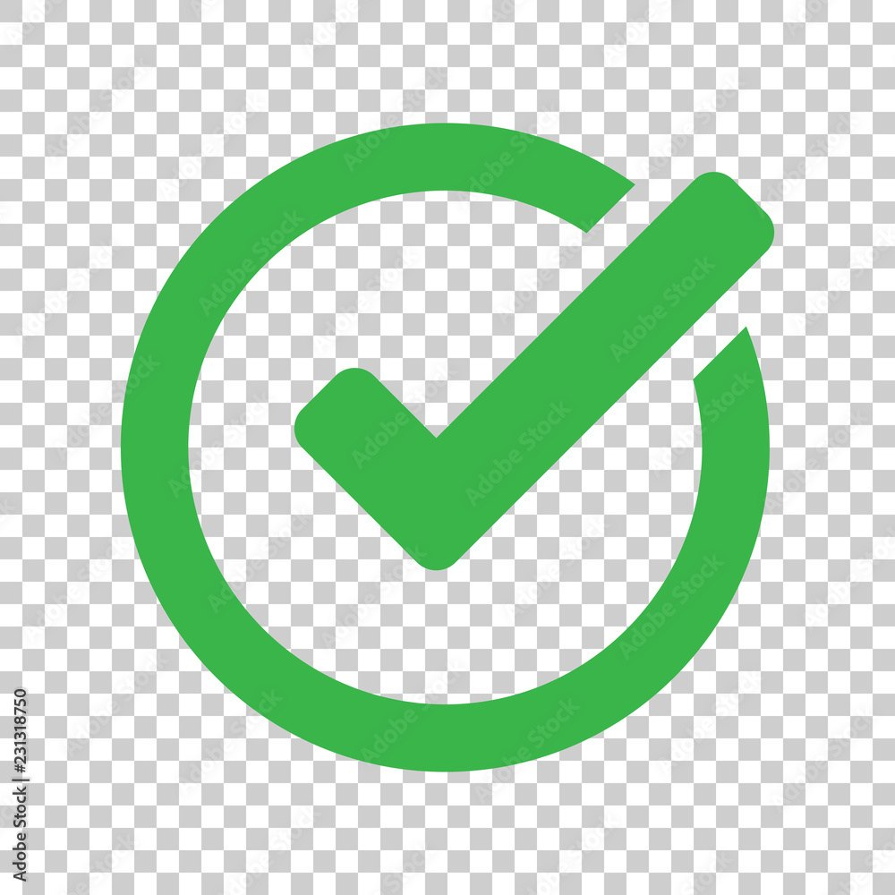 Check mark icon in flat style. Ok, accept vector illustration on ...