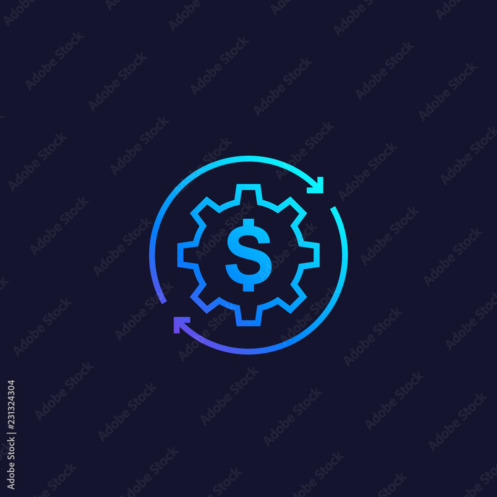 cost optimization, vector icon with gradient Stock Vector | Adobe Stock