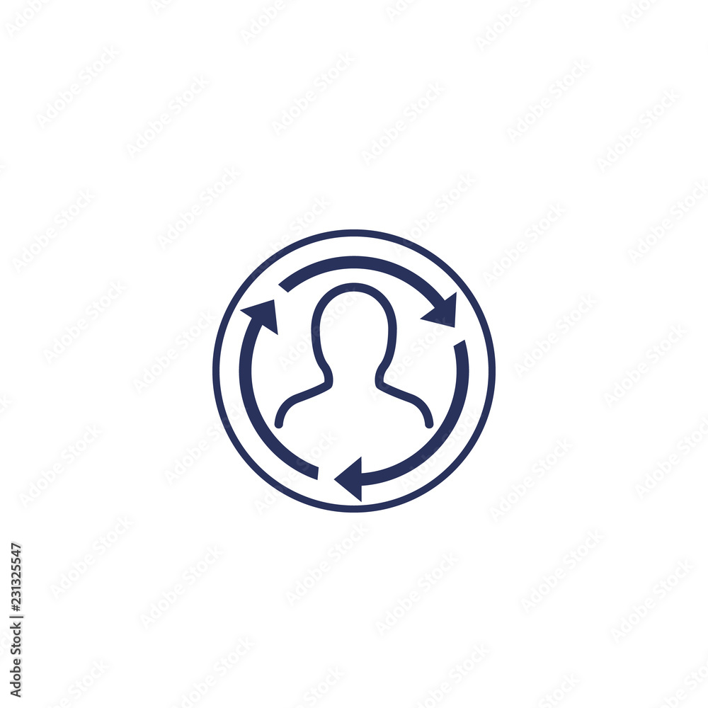 Staff rotation icon on white, vector Stock Vector | Adobe Stock