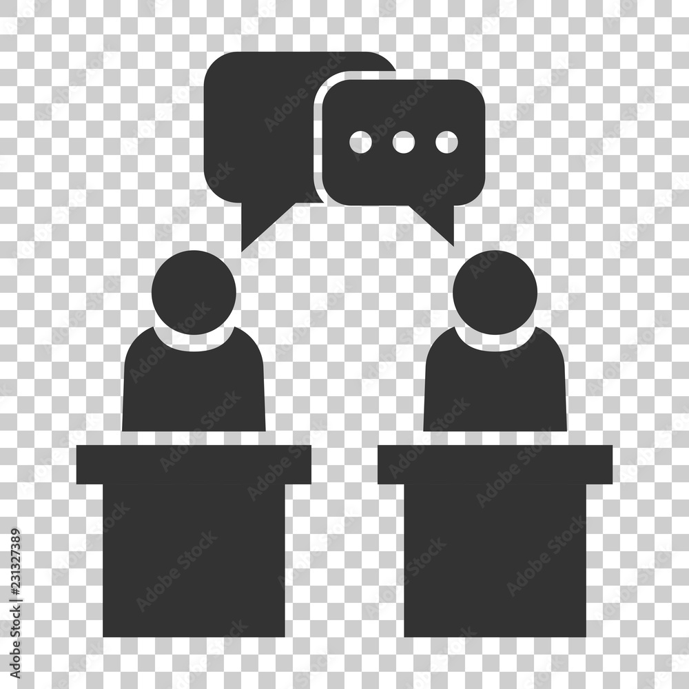 Politic debate icon in flat style. Presidential debates vector ...