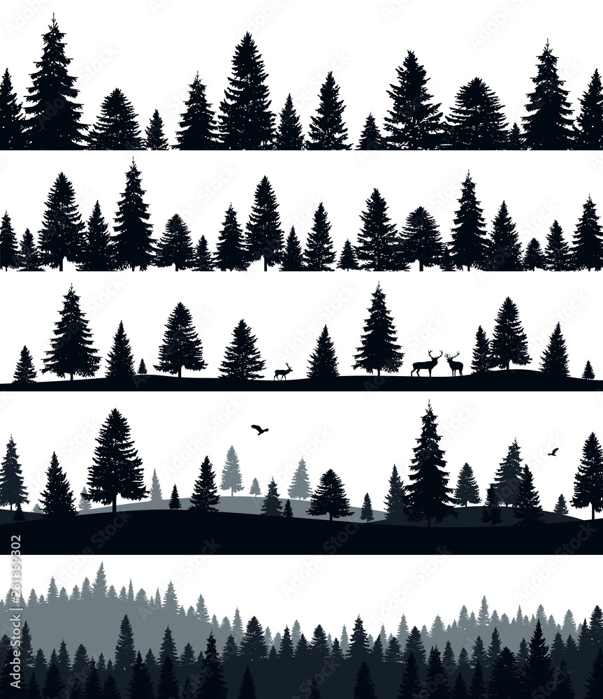 Forest banners Stock Vector | Adobe Stock