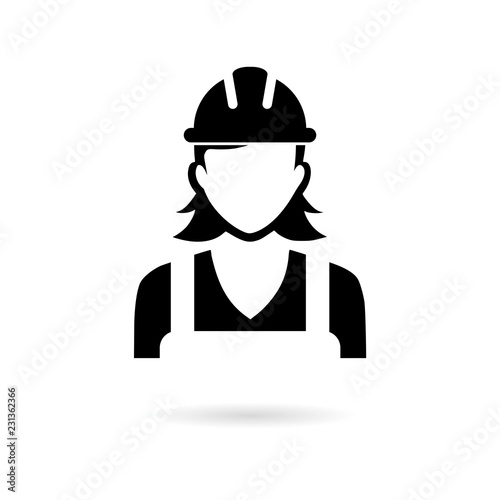 Black Woman Construction Worker icon or logo Stock Photo | Adobe Stock