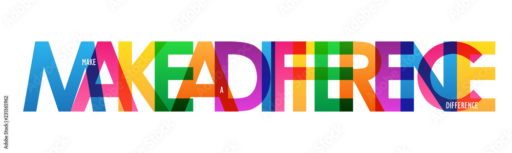 MAKE A DIFFERENCE colorful letters banner Stock Vector | Adobe Stock