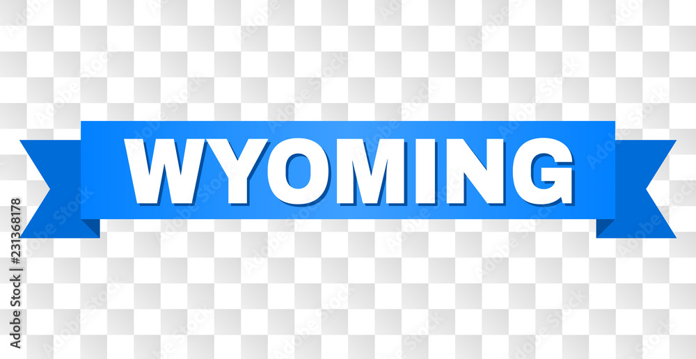 Vecteur Stock WYOMING text on a ribbon. Designed with white caption and ...