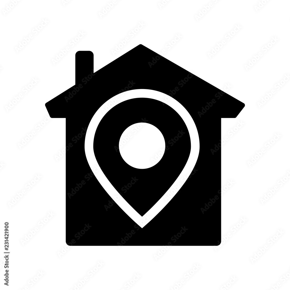 property location icon. Trendy property location logo concept on white ...