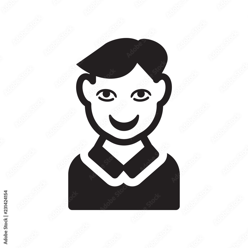 Boy face icon. Trendy Boy face logo concept on white background from ...