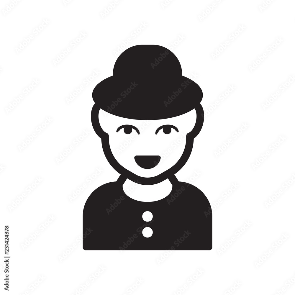 Man face with hat icon. Trendy Man face with hat logo concept on white ...