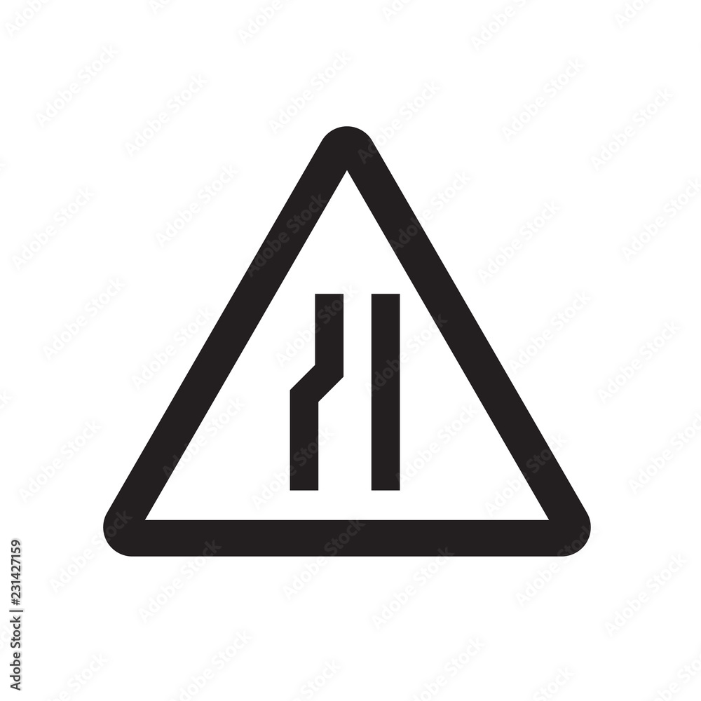 Narrow lane sign icon. Trendy Narrow lane sign logo concept on white ...