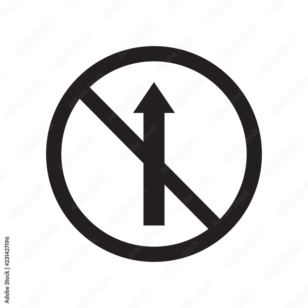 No straight sign icon. Trendy No straight sign logo concept on white ...