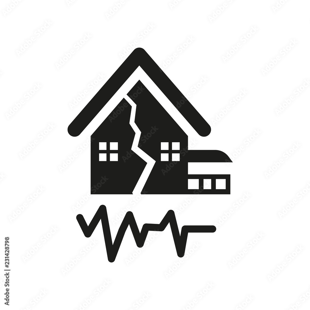 Earthquake icon. Trendy Earthquake logo concept on white background ...