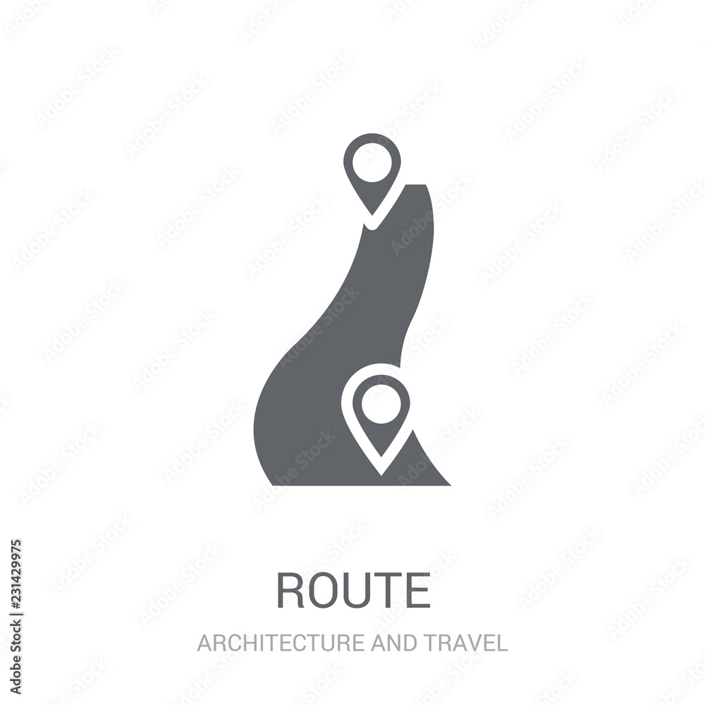 Route icon. Trendy Route logo concept on white background from ...